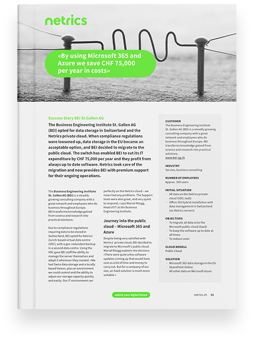 Success story – BEI St. Gallen migrates to the Microsoft cloud